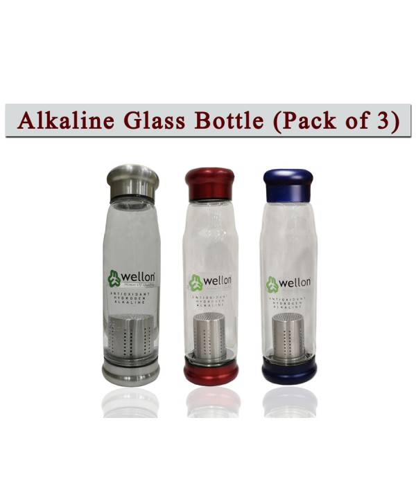 WELLON ANTIOXIDANT Alkaline Glass Water Bottle BPA Free & HYGIENIC and ...