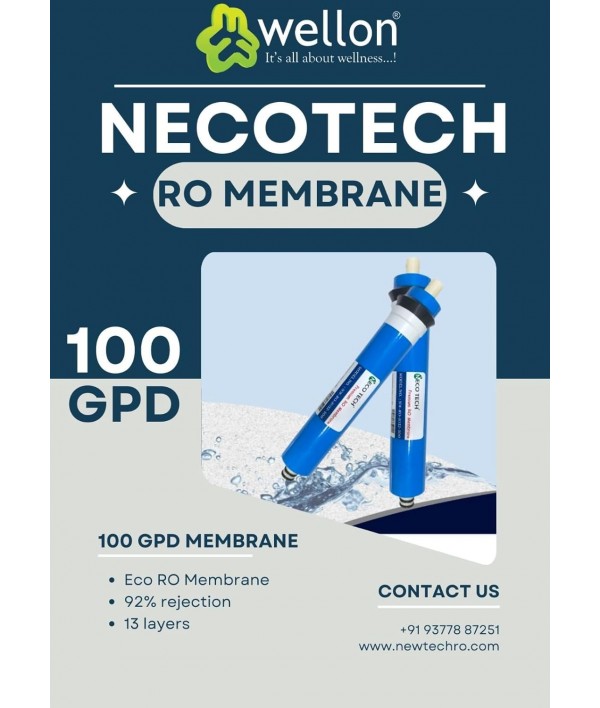 Necotech Membrane 100 GPD Blue Membrane Suitable for All Types of RO ...
