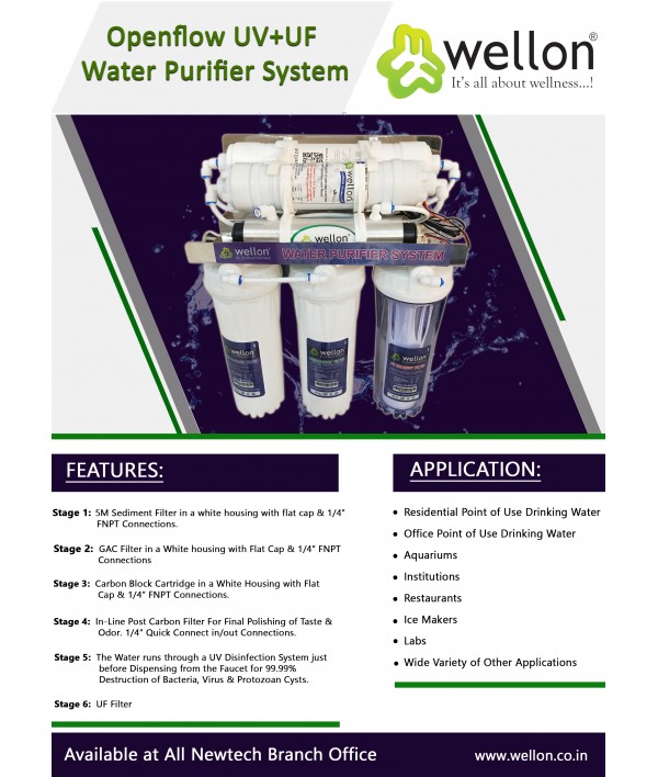 Wellon Openflow UV + UF Water Purifier System
