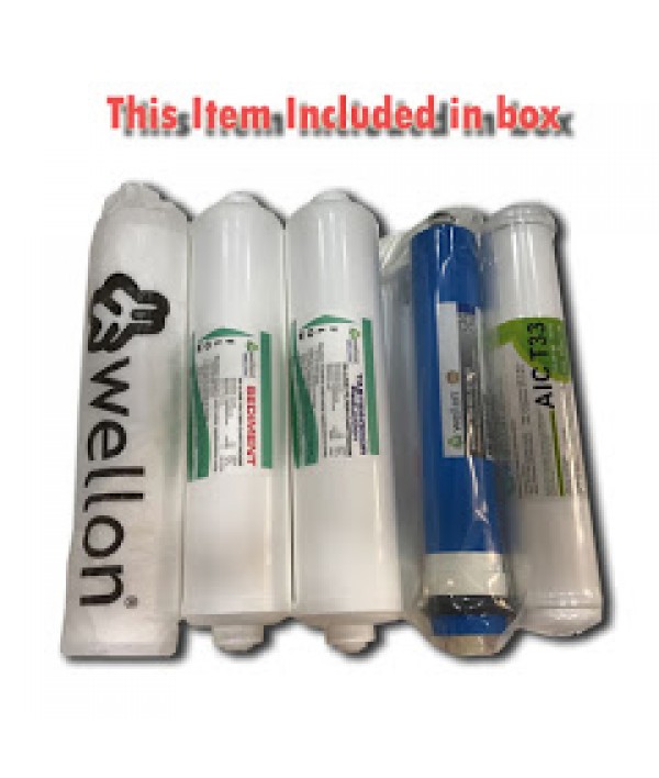 WELLON Gold 80 GPD Membrane (Works Till 2000 TDS)+ PP + Pre-Carbon ...